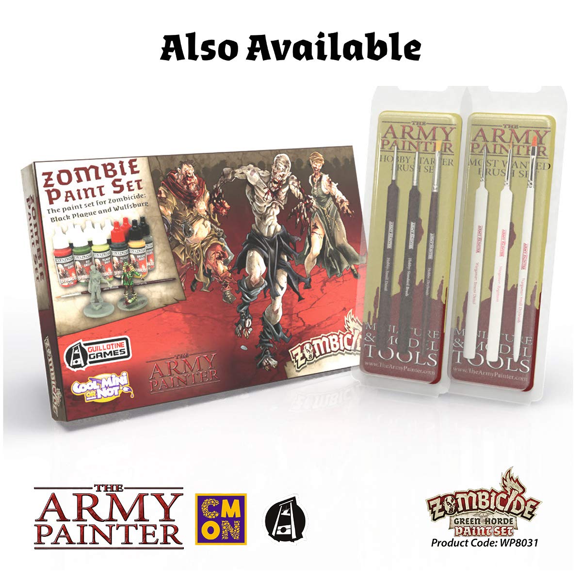 The Army Painter Zombicide: Green Horde Acrylic Paint Set, 6 Craft Paints for Cool Mini Black Plague and Green Horde Boardgame - Acrylic Paint Bulk, Wargames Miniature Model Art Paints