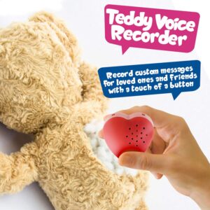 2 Pack, Inventiv 30 Second Voice Sound Recorder Module for Plush Toy, Stuffed Teddy Bear Animal Recordable Heart, Record Custom Messages (Red)