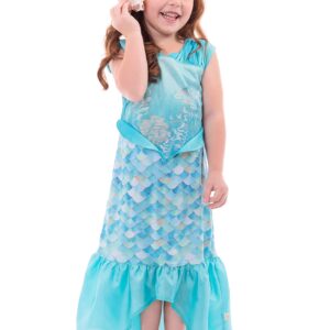 Little Adventures Mermaid Dress Up Costume for Girls (X-Large 7-9) - Machine Washable Child Pretend Play and Party Dress with No Glitter