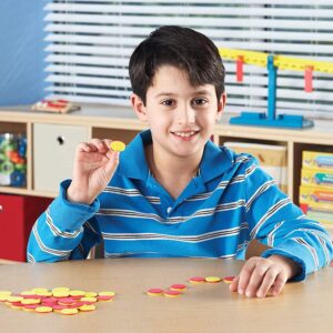 hand2mind Plastic Two-Color Counters, Red and Yellow Counters, Counting Manipulatvies, Math Counters for Kids, Counting Chips, Math Manipulatives, Bingo Chips, Counters for Kids Math (Set of 1000)