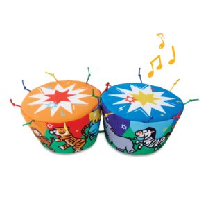 melissa & doug k's kids bongo drums soft musical instrument, multicolor, 1 ea