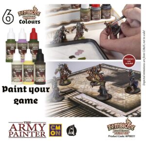 The Army Painter Zombicide: Green Horde Acrylic Paint Set, 6 Craft Paints for Cool Mini Black Plague and Green Horde Boardgame - Acrylic Paint Bulk, Wargames Miniature Model Art Paints