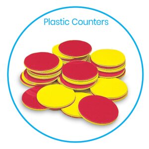 hand2mind Plastic Two-Color Counters, Red and Yellow Counters, Counting Manipulatvies, Math Counters for Kids, Counting Chips, Math Manipulatives, Bingo Chips, Counters for Kids Math (Set of 1000)