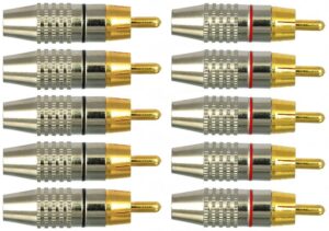 cess rca plug solder gold audio video connectors (10 pack)