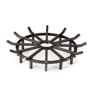 titan great outdoors 24" wagon wheel fire grate, decorative wood burning lifted grate pit