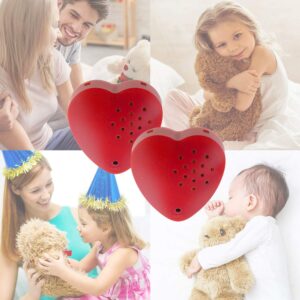 2 Pack, Inventiv 30 Second Voice Sound Recorder Module for Plush Toy, Stuffed Teddy Bear Animal Recordable Heart, Record Custom Messages (Red)