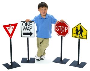 children’s factory traffic signs set of 4, outdoor play equipment for daycare, preschool, playground, kids playhouse