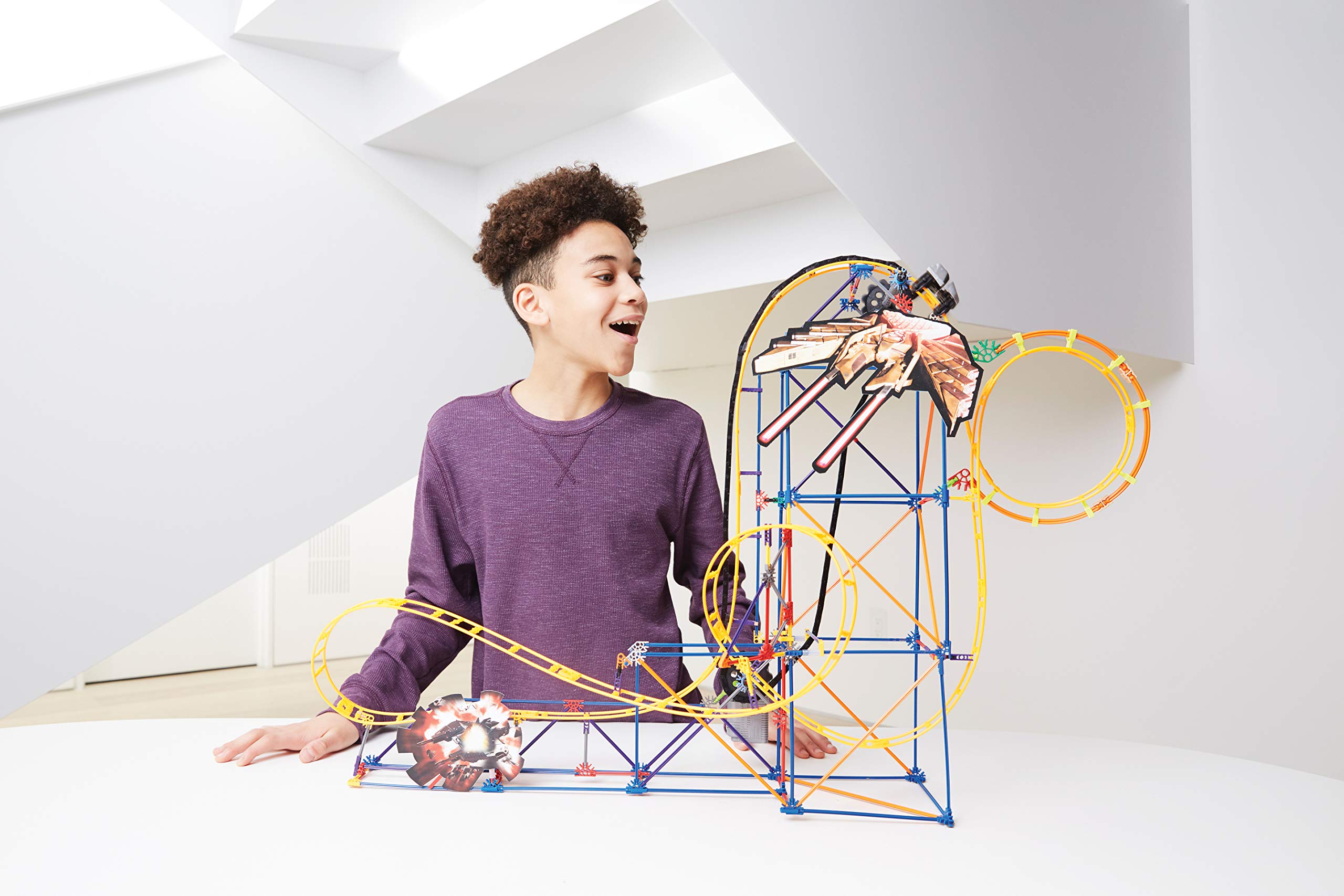 K'NEX Thrill Rides – Space Invasion Roller Coaster Building Set with Ride It! App – 438Piece – Ages 7+ Building Set.