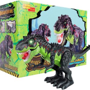 SY JOYSAE WonderPlay Tyrannosaurus T-Rex Dinosaur with Lights and Realistic Sounds Action Figure Toy - Light Up Eyes, Awesome Sounds - Walks on Its Own! - Great Gift Boys 3+,Battery Operate (Green)