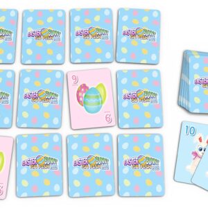 Arizona GameCo Easter Bunny Go Fish Card Game | Kids Ages 4-9 | Play 3 Fun Games Including Go Fish, Slap Jack & Old Maid Using 1 Deck | an Ideal Easter Gift or Use as Basket Stuffers for Girls & Boys