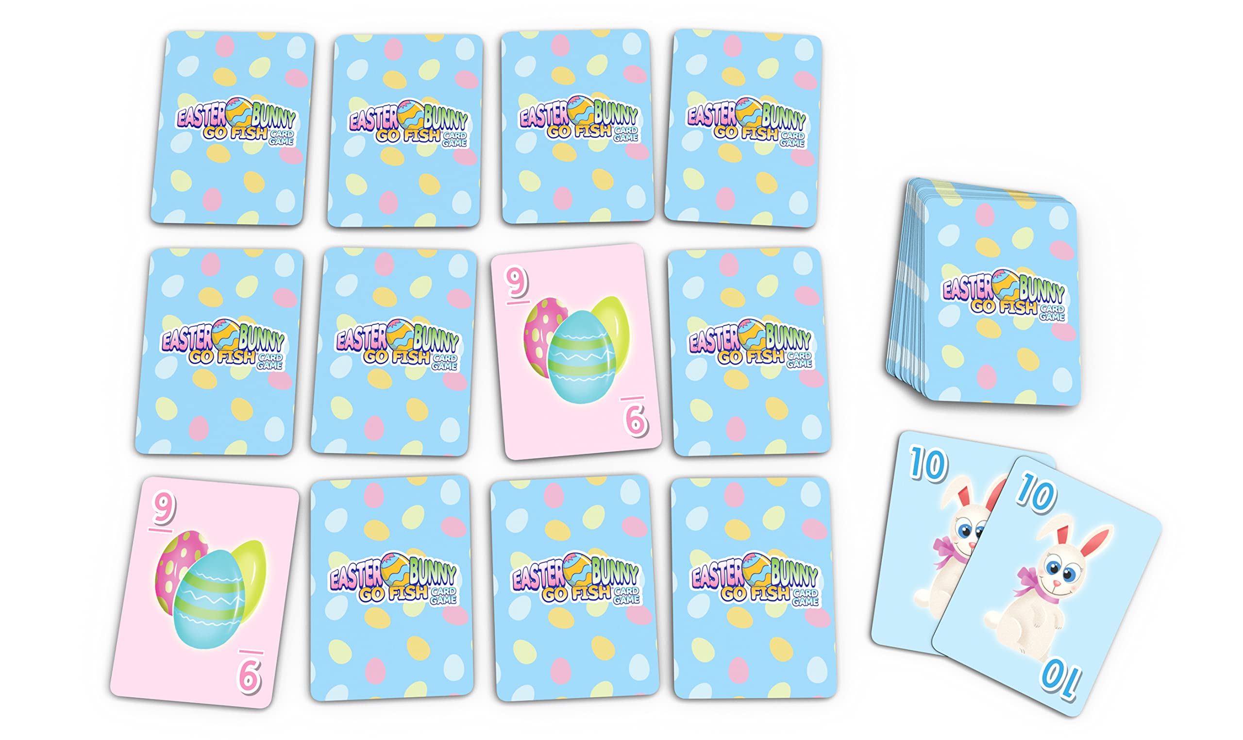 Arizona GameCo Easter Bunny Go Fish Card Game | Kids Ages 4-9 | Play 3 Fun Games Including Go Fish, Slap Jack & Old Maid Using 1 Deck | an Ideal Easter Gift or Use as Basket Stuffers for Girls & Boys