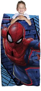 marvel spiderman blue thwip 2 piece children's slumber bag - 30" x 54"