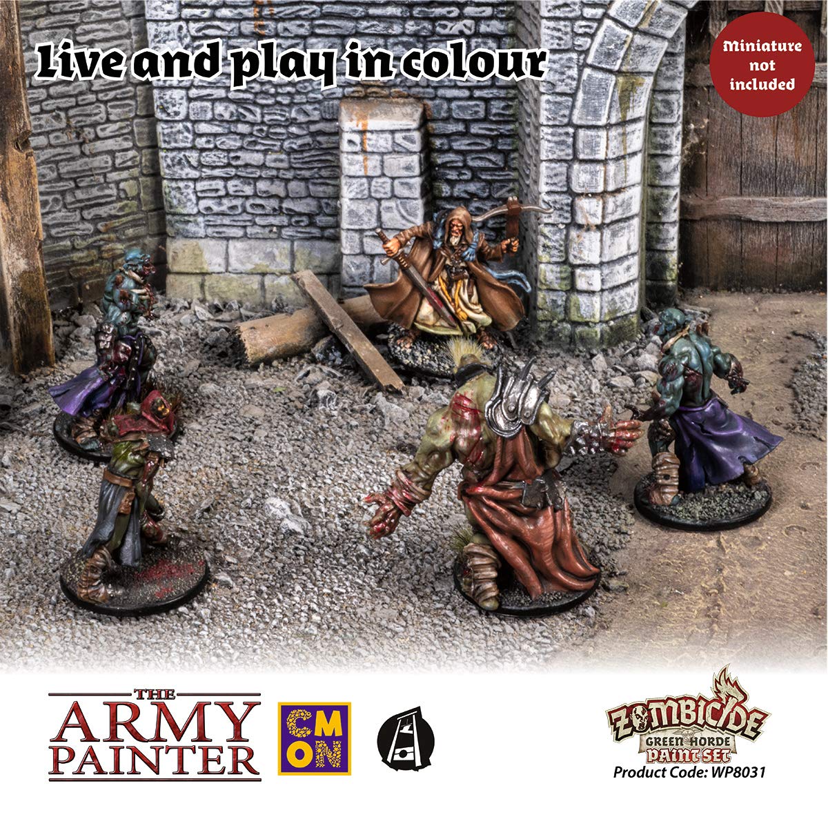 The Army Painter Zombicide: Green Horde Acrylic Paint Set, 6 Craft Paints for Cool Mini Black Plague and Green Horde Boardgame - Acrylic Paint Bulk, Wargames Miniature Model Art Paints