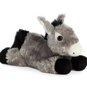 Aurora® Adorable Mini Flopsie™ Donkey Stuffed Animal - Playful Ease - Timeless Companions - Gray 8 Inches