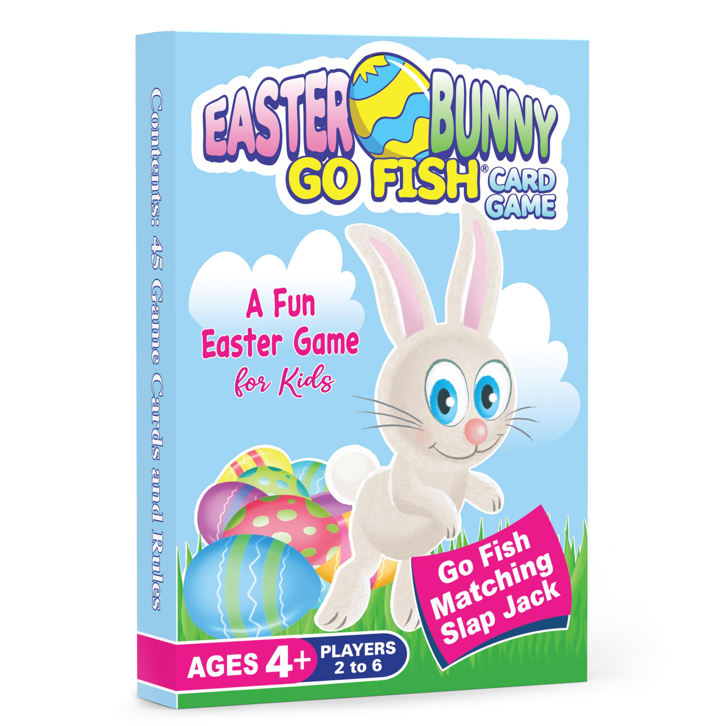 Arizona GameCo Easter Bunny Go Fish Card Game | Kids Ages 4-9 | Play 3 Fun Games Including Go Fish, Slap Jack & Old Maid Using 1 Deck | an Ideal Easter Gift or Use as Basket Stuffers for Girls & Boys