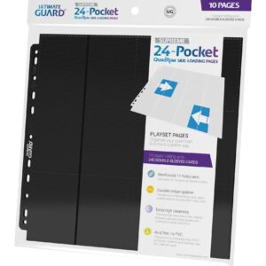 Ultimate Guard UGD010829 24-Pocket QuadRow Side-Loading Pages Album, Black