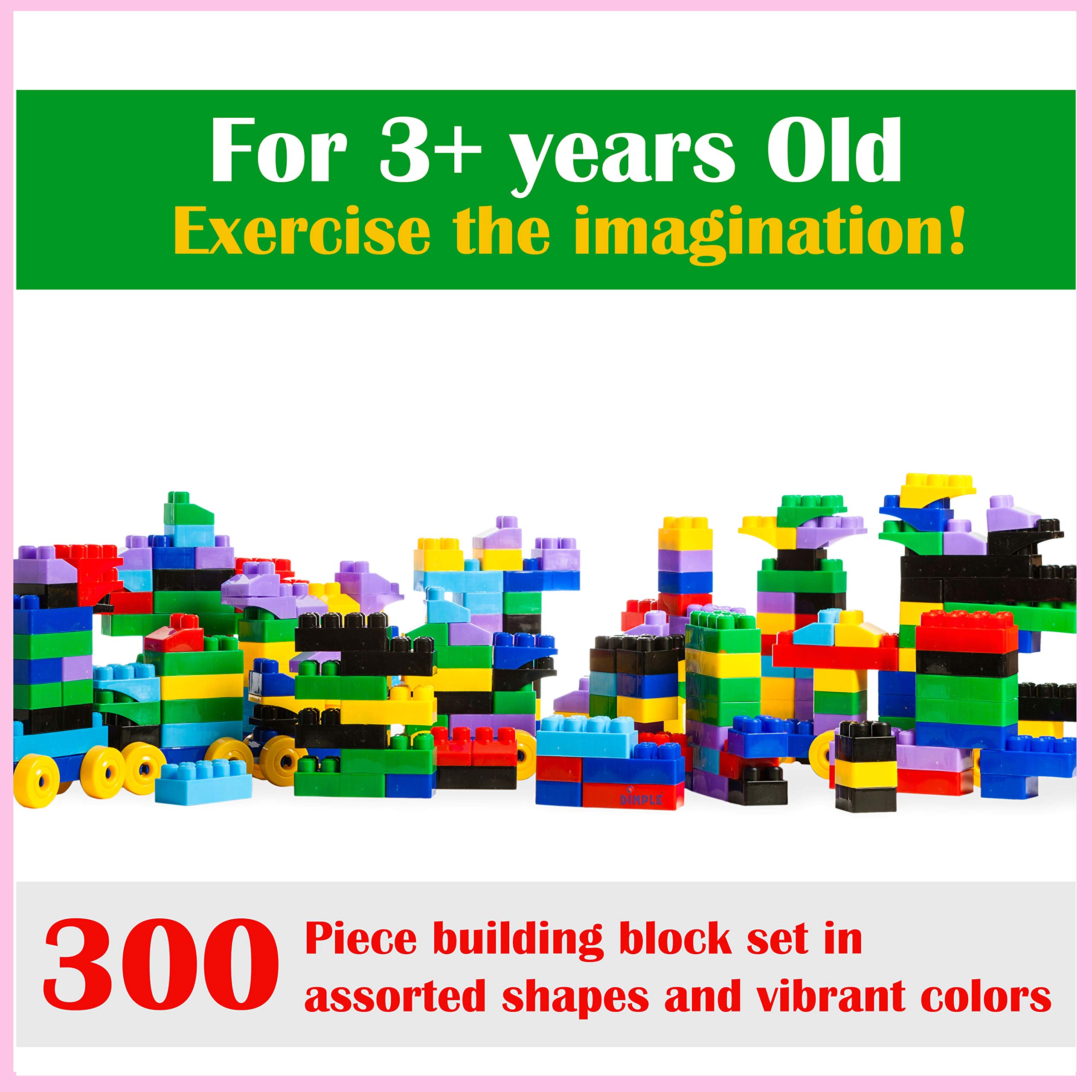 Dimple Building Blocks for Toddler (300 Pcs) Stacking Toys & Puzzle Games for Learning and STEM Fun Montessori Toys, Educational Baby Blocks Age 3+ Toddler Boy & Girl Birthday for Kids