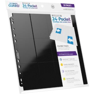 Ultimate Guard UGD010829 24-Pocket QuadRow Side-Loading Pages Album, Black