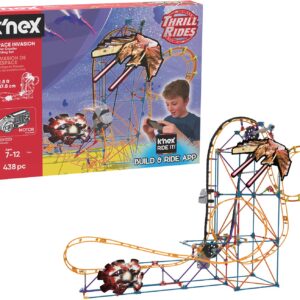 K'NEX Thrill Rides – Space Invasion Roller Coaster Building Set with Ride It! App – 438Piece – Ages 7+ Building Set.