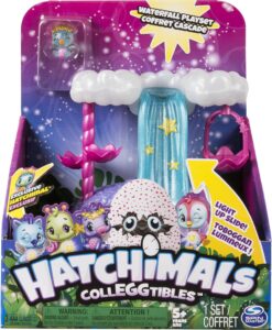 hatchimals colleggtibles, waterfall playset with lights and an exclusive season 4 colleggtible, for ages 5 and up