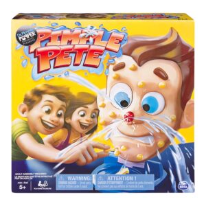 spin master games pimple pete game presented by dr. pimple popper, explosive family game for kids age 5 and up