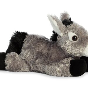 Aurora® Adorable Mini Flopsie™ Donkey Stuffed Animal - Playful Ease - Timeless Companions - Gray 8 Inches