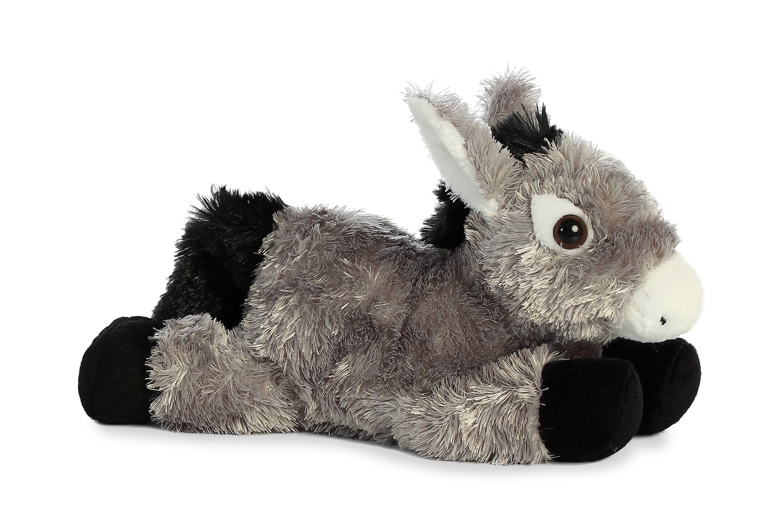 Aurora® Adorable Mini Flopsie™ Donkey Stuffed Animal - Playful Ease - Timeless Companions - Gray 8 Inches