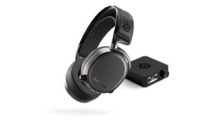 steelseries arctis pro wireless gaming headset - high fidelity 2.4 ghz wireless - mixable bluetooth - non-stop dual battery - oled base station - ai noise canceling mic - pc, ps5, ps4, mobile - black