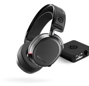 SteelSeries Arctis Pro Wireless Gaming Headset - High Fidelity 2.4 GHz Wireless - Mixable Bluetooth - Non-Stop Dual Battery - OLED Base Station - AI Noise Canceling Mic - PC, PS5, PS4, Mobile - Black