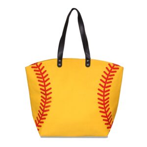 birsppy me plus sports baseball-softball design tote hand bags/fashion shoulder bags/x-large 21 in. (softball)