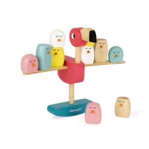 janod zigolos wooden balancing game - flamingo – ages 3+ - j08230