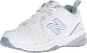 new balance women's 608 v5 casual comfort cross trainer, white/light blue, 8.5