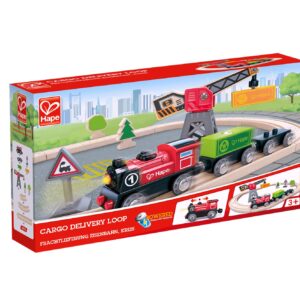 Hape Cargo Delivery Loop Train and Railway Toy Set