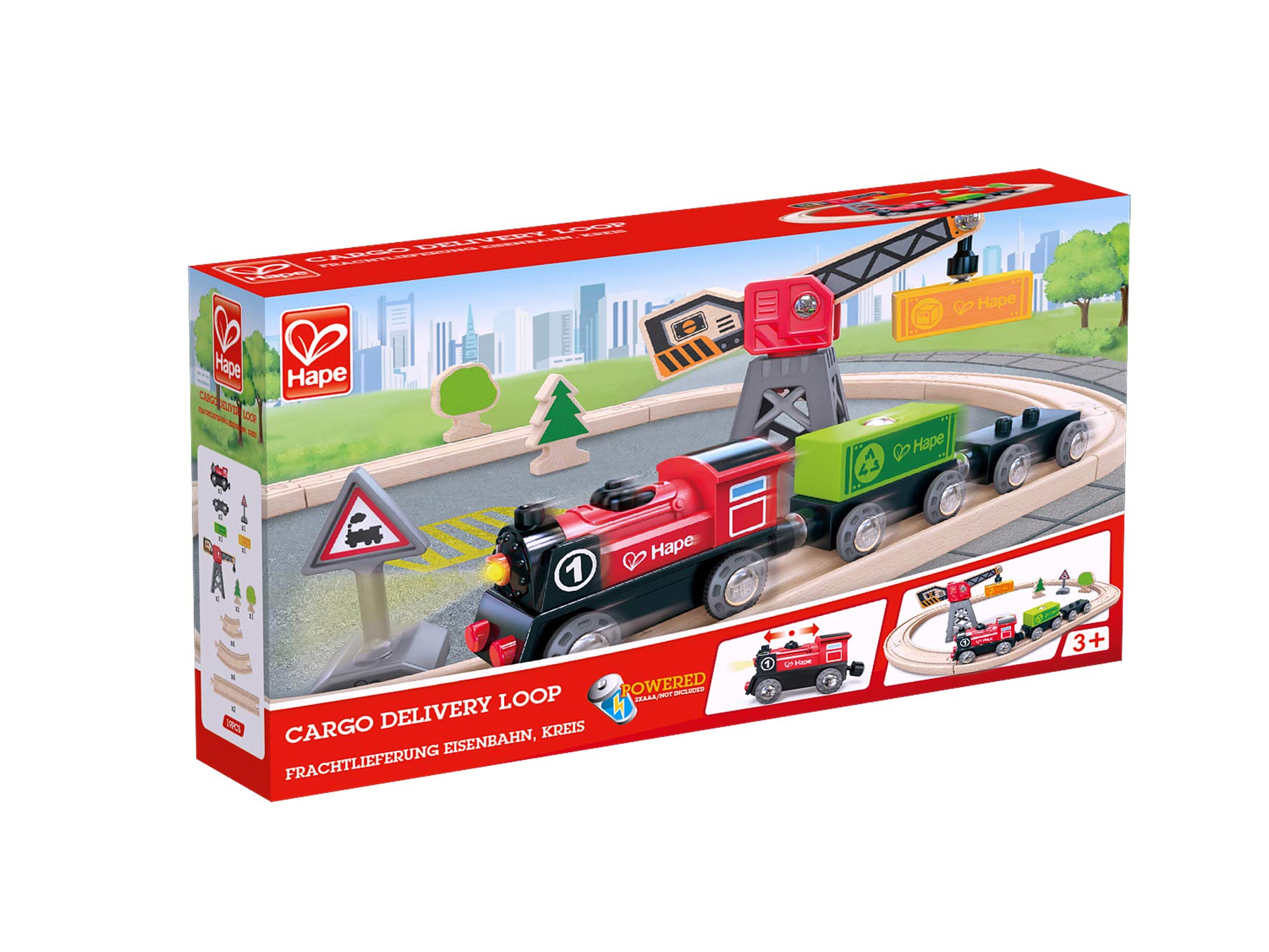 Hape Cargo Delivery Loop Train and Railway Toy Set