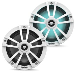 infinity 622mlw marine 6.5 inch rgb led coaxial speakers - white