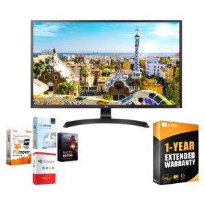 lg 32ud59-b 32-inch 3840x2160 ultra hd 4k led monitor with freesync bundle with elite suite 18 standard editing software bundle and 1 year extended warranty