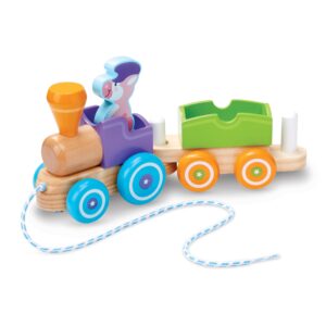 Melissa & Doug First Play Wooden Rocking Farm Animals Pull Train