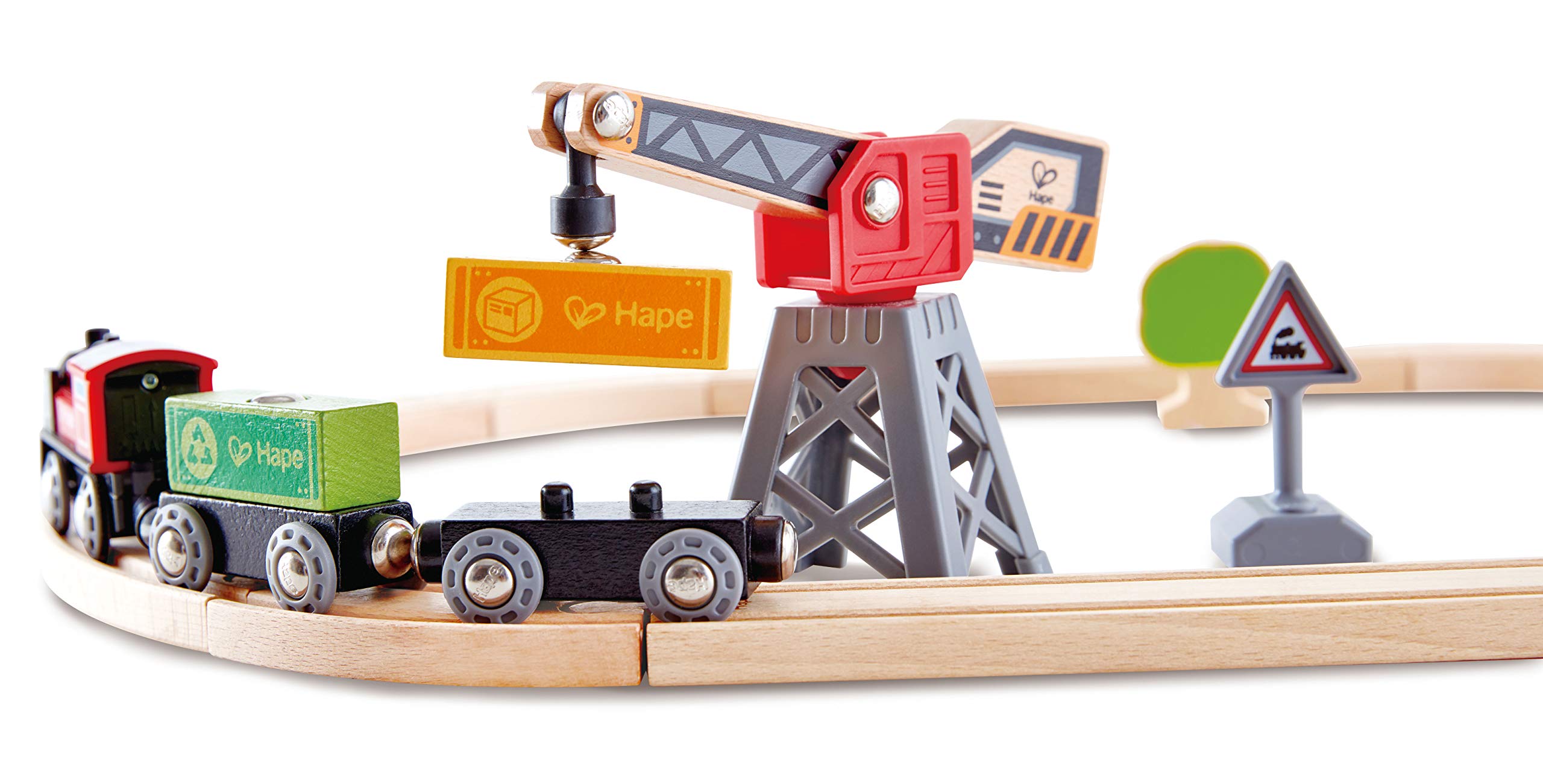 Hape Cargo Delivery Loop Train and Railway Toy Set