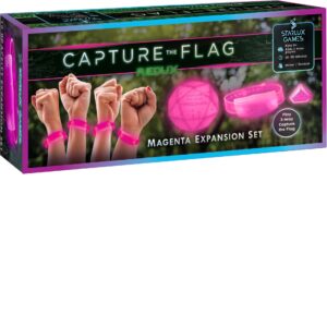 3-team expansion for glow-in-the-dark capture the flag redux | adds 4 players & 1 extra team | glow in the dark games | light up kids games set | outdoor gifts for girls 8-12+ | go team magenta!