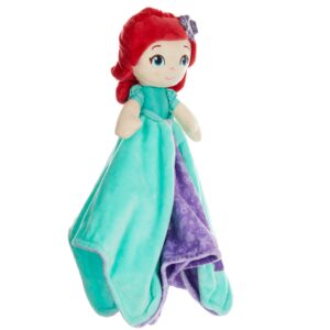 kids preferred disney baby ariel plush stuffed animal snuggler lovey security blanket, multicolor, standard, (81126)