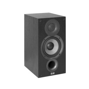 elac debut 2.0 b5.2 bookshelf speakers, black (pair) - 1” cloth dome tweeter & 5.25” aramid fiber woofer - 2-way bass reflex - up to 35,000 hz response