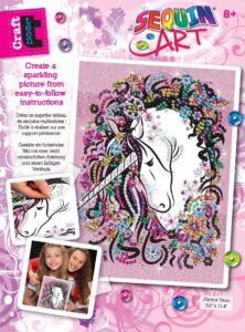 sequin art craft teen unicorn sparkling arts and crafts kit, multicolor