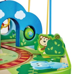 Hape Jungle Adventure Railway Table | Kids Bead Maze Puzzle Table with Accessories, African Scene Graphics, Child Sized Table for Individual and Group Play