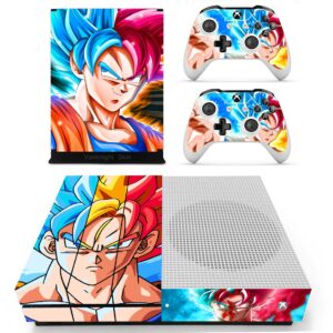 vanknight xb one s slim (xb1 s) console 2 controllers skin set anime vinyl skin decals stickers goku