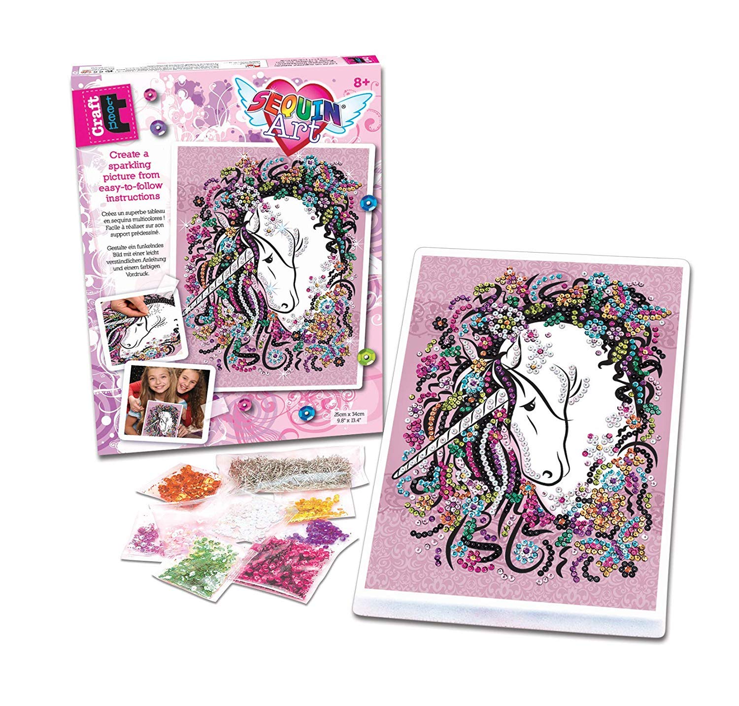 Sequin Art Craft Teen Unicorn Sparkling Arts and Crafts Kit, Multicolor