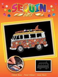 sequin art orange camper van/bus sparkling arts and crafts kit