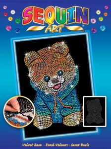 sequin art blue pomeranian teddy bear dog, sparkling arts and crafts kit; creative crafts for adults and kids