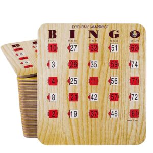 mr chips jam-proof fingertip slide bingo cards with sliding windows - 50 pack in tan style