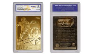 tom brady 2005 sculptured high relief gold card - graded gem mint 10 - new england patriots