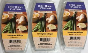 better homes and gardens lemongrass & ginger essential oil infused wax cubes - 3-pack